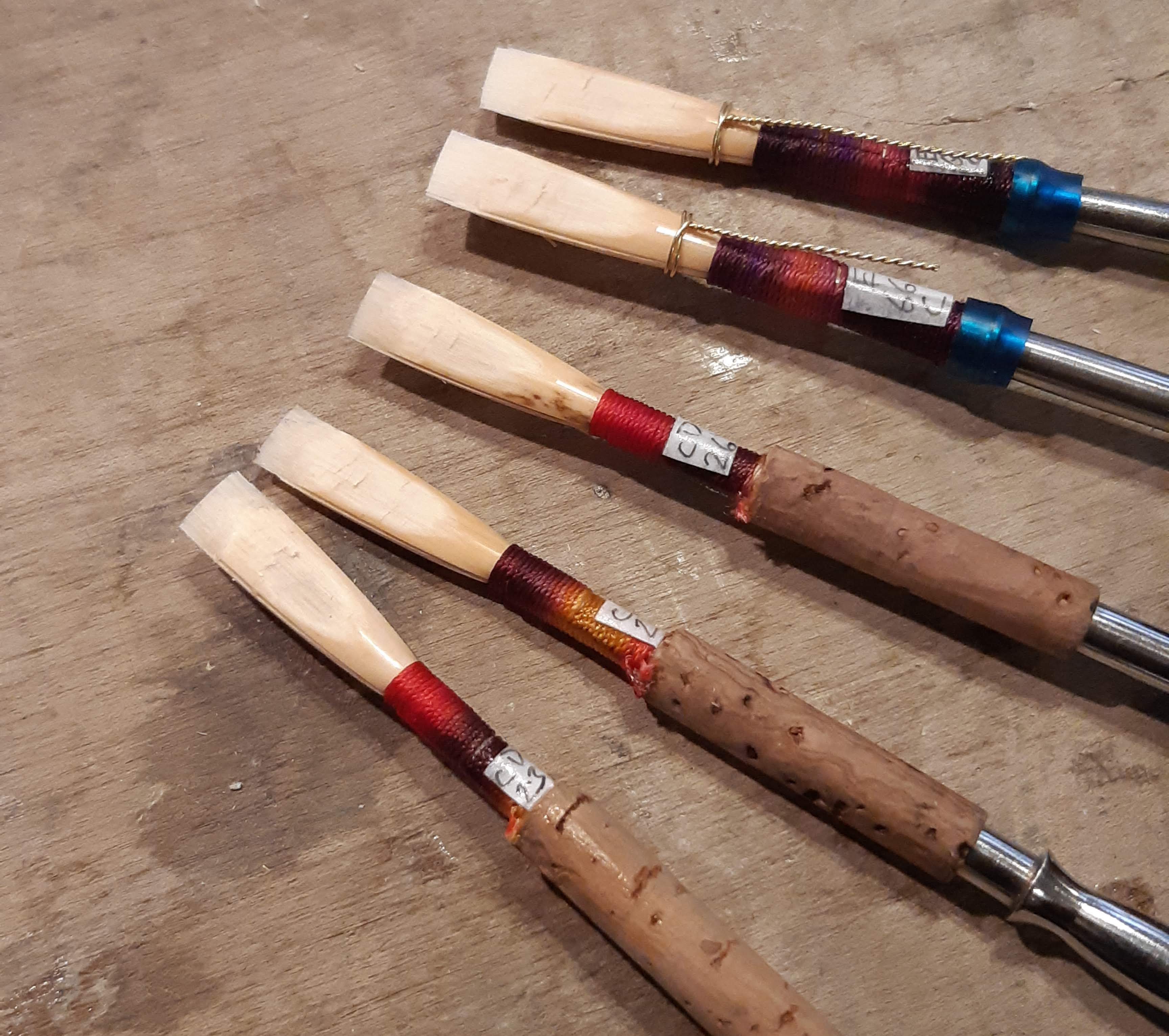 Finished reeds – Dan Waldron Oboe Reeds
